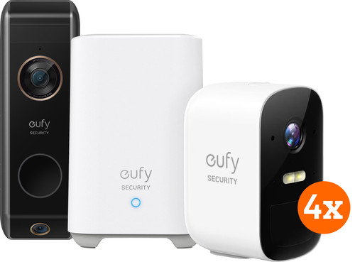 Eufycam 2C 4-pack + Eufy Video Doorbell Dual 2 Pro - Coolblue - Voor 23 ...