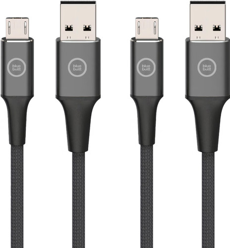 BlueBuilt USB-A to micro USB cable 3m Nylon Black Duo Pack - Coolblue ...