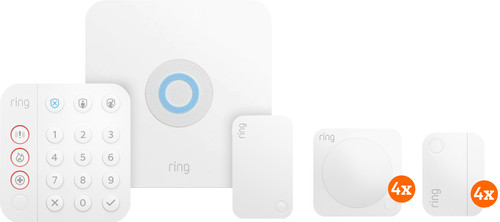 Ring Alarm System with 4 Magnetic Contacts and 4 Motion Sensors ...