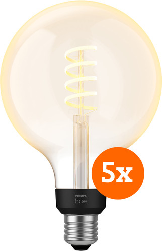 Philips Hue Filament White Ambiance Globe XL 5-pack - Smart lampen ...