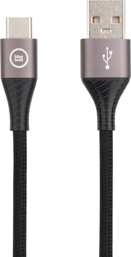 BlueBuilt USB-A to USB-C Cable 1.5m Nylon Black - Coolblue - Before 23: ...