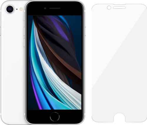 Refurbished iPhone SE 2020 128GB Wit (Licht gebruikt) + BlueBuilt ...