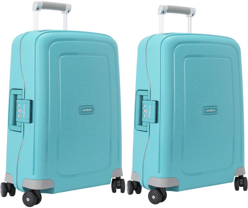 Samsonite S'Cure Spinner 55cm Aqua Blue Duo Suitcase Set - Coolblue ...