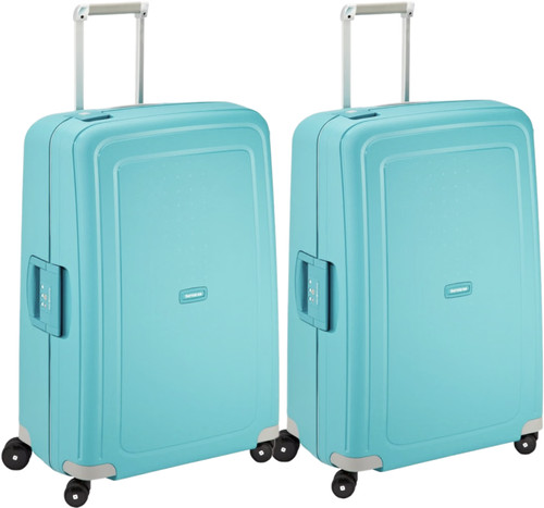 Samsonite S'Cure Spinner 75cm Aqua Blue Duo Suitcase Set - Coolblue ...