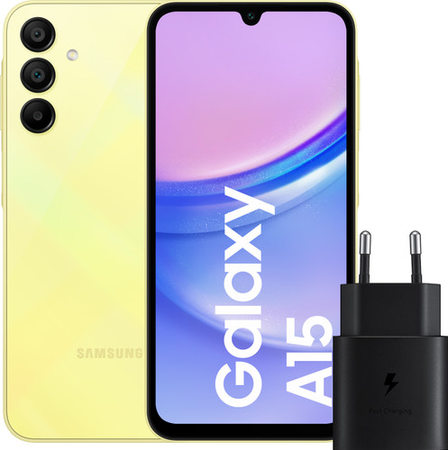Samsung Galaxy A15 128GB Yellow 5G + Samsung Charger 25W Black ...