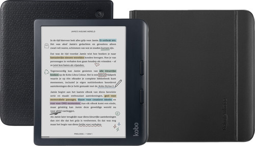 Kobo Libra Colour Zwart + Notebook Sleep Cover Zwart - Coolblue - Voor ...
