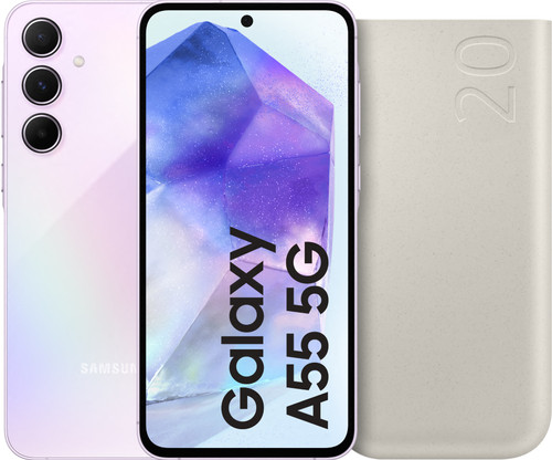 Samsung Galaxy A55 256GB Purple 5G + Samsung Power Bank 20,000mAh with ...