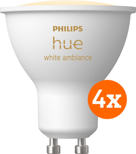 Philips Hue White Ambiance GU10 4-pack - Coolblue - Before 23:59 ...