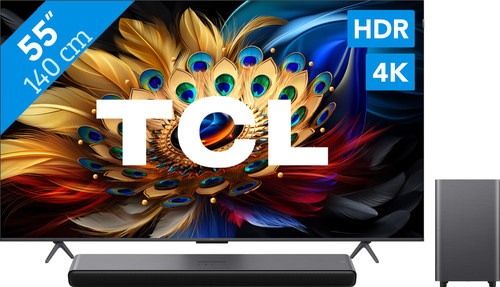 TCL QLED 55C61B (2024) + soundbar - Coolblue - Voor 23.59u, morgen in huis