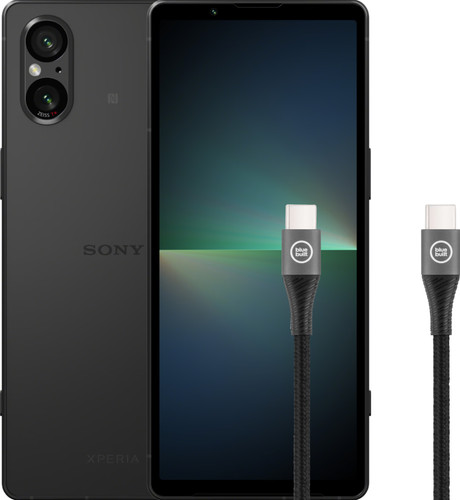 Sony Xperia 5V 128GB Black 5G + BlueBuilt USB-C Cable 1.5m Nylon Black ...