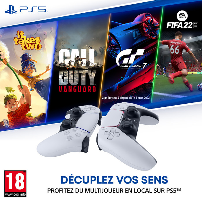 PlayStation 5 Pro Digital Edition + Manette Supplémentaire Blanc ...