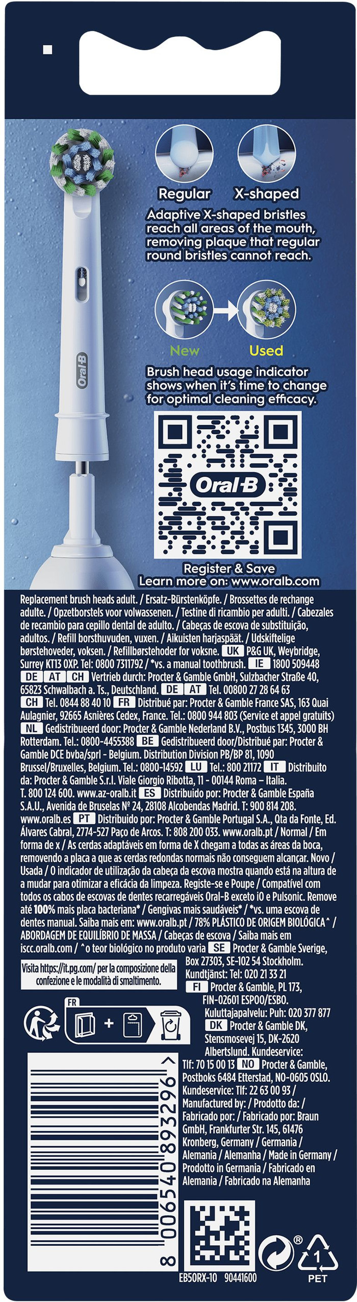 Oral-B Pro Cross Action Wit (10 stuks) | Coolblue | Opzetborstels voor elektrische tandenborstels