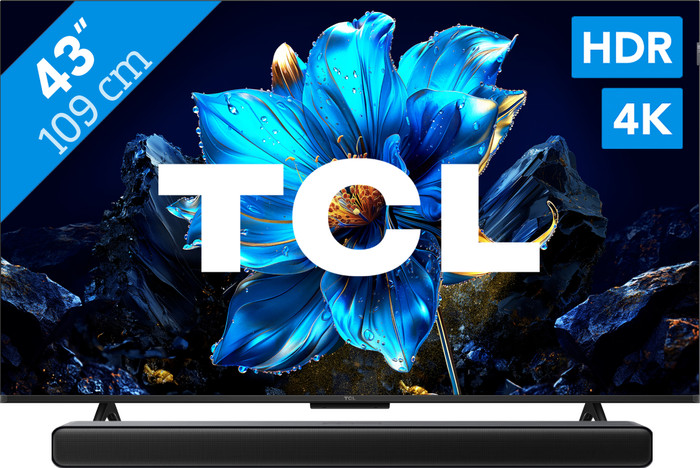 TCL 43" QLED P71K 4K (2025) + TCL S45H 2.0 Soundbar | Coolblue | Televisies