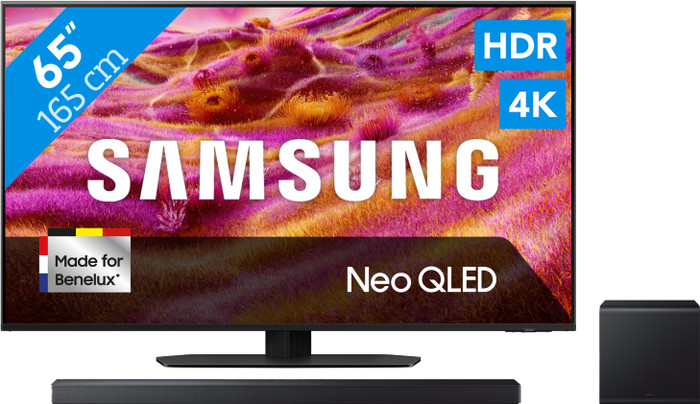 Samsung 65" Neo QLED QN90F 4K (2025) + Samsung HW-QS700F (2025) | Coolblue | Televisies